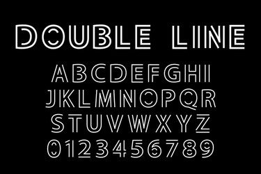 Double line font Royalty Free Vector Image - VectorStock