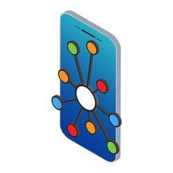 Hub isometric network icon connect structure Vector Image