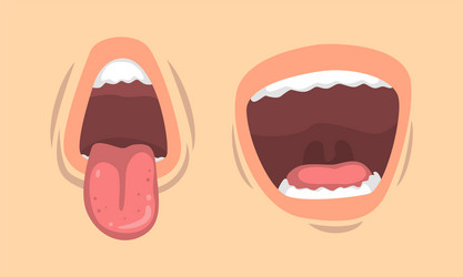 Upper and lower lips of mouth curving in different