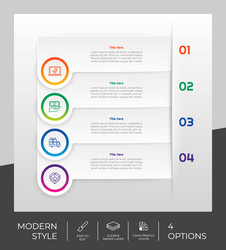 3d modern option square infographic with paper Vector Image