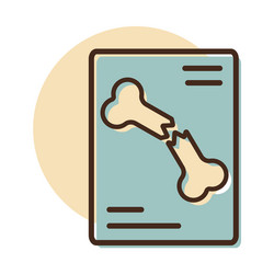 Bone fracture x-ray scan icon Royalty Free Vector Image