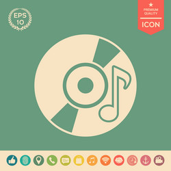 Cd dvd with music symbol Royalty Free Vector Image