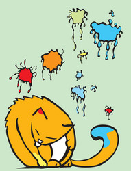 Cat spill Royalty Free Vector Image - VectorStock