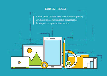 Set flat elements for creative process concept Vector Image