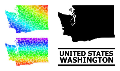 Spectrum gradient star mosaic map of washington dc