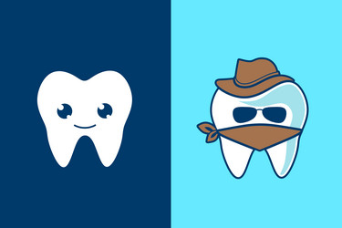 Teeth tooth cute character emotion emoticon logo Vector Image