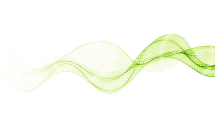 Abstract green wavy lines transparent wave Vector Image
