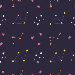 Space hand drawn color seamless pattern Royalty Free Vector