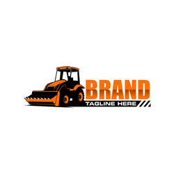 Backhoe loaders logo tractor with bucket Vector Image