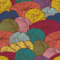 Seamless pattern with yarn Royalty Free Vector Image