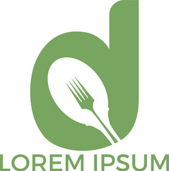 Letter d food logo template Royalty Free Vector Image