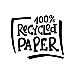 Recycled paper - eco packaging lettering Vector Image