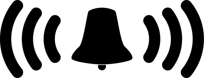 Ringing bell icon black color in circle Royalty Free Vector