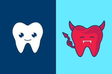 Teeth tooth cute character emotion emoticon logo Vector Image