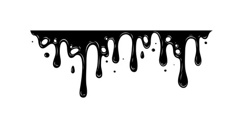 Black paint oil dripping graphic element Vector Image