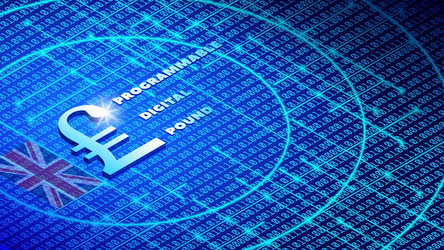 3d bright glowing digital rupee symbol Royalty Free Vector