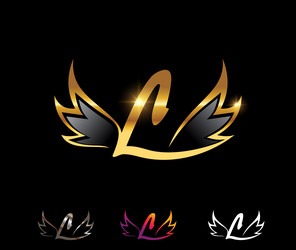 Golden crown monogram logo initial letter l Vector Image