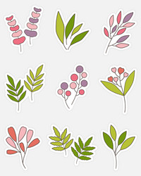 Flowers bullet journal stickers planner stickers Vector Image