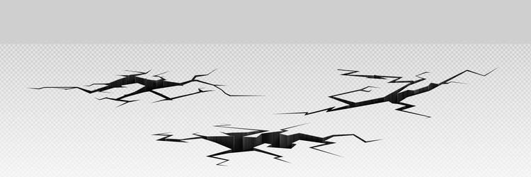Realistic set of ground crack effects Royalty Free Vector