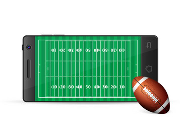 Smart phone football field Royalty Free Vector Image
