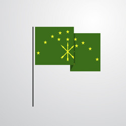 Adygea waving flag set design Royalty Free Vector Image