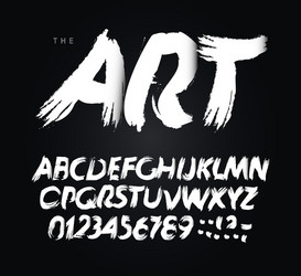 Hand drawn alphabet letters with numbers Vector Image