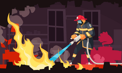 Fireman Putting Out Fire Clipart Png