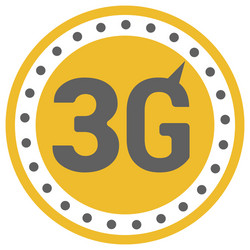 Flat 3g logo with speed meter icon and wave Vector Image