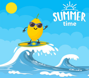 Cute and funny lemon character Royalty Free Vector Image