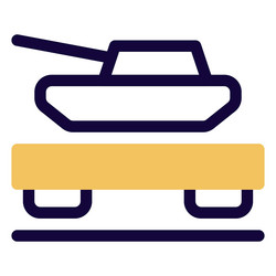 Military train on track with cannon Royalty Free Vector