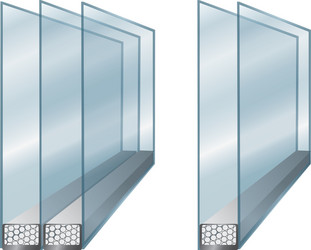 Glass layers cross section double Royalty Free Vector Image