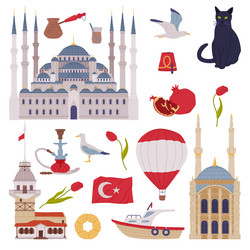 Traditional istanbul symbols and attribute Vector Image