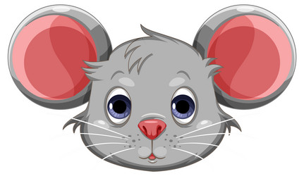 Cute mouse cartoon head isolated Royalty Free Vector Image