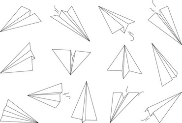 Paper airplane outline flying planes from Vector Image