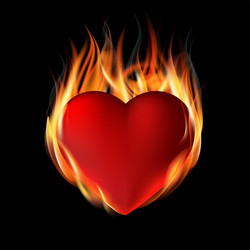 Fire heart Royalty Free Vector Image - VectorStock