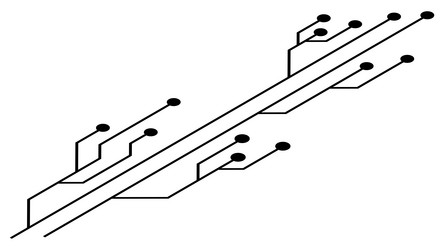 Isometric printed circuit board pcb tracks Vector Image