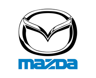 Mazda logo symbol brand car with name black design