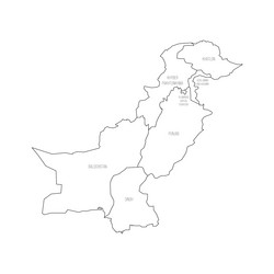 Pakistan political map of administrative divisions