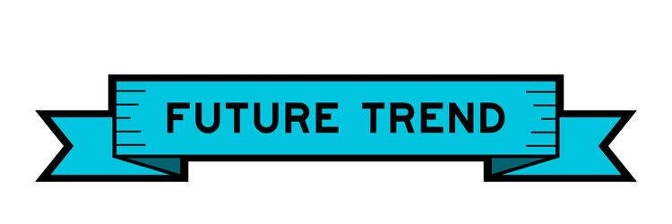 Ribbon label banner with word latest trend Vector Image