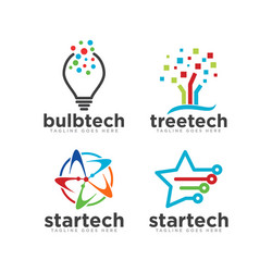 Technology set logo design Royalty Free Vector Image