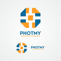 Check camera logo template design emblem Vector Image