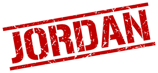 Jordan red square stamp Royalty Free Vector Image