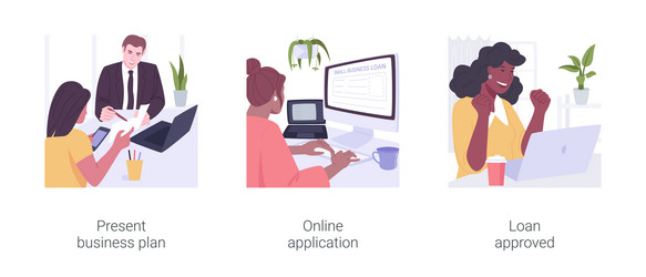 Small business loan isolated cartoon Royalty Free Vector