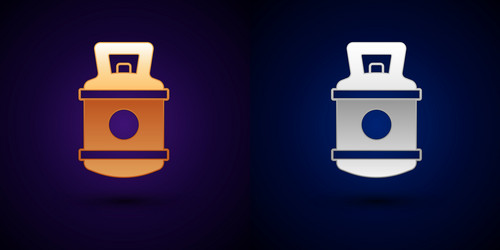Gold and silver propane gas tank icon isolated Vector Image
