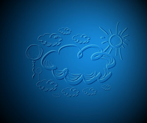 Hand drawing sky with clouds Royalty Free Vector Image