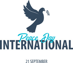 International peace day logo or emblem 21 Vector Image