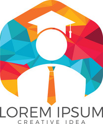 Student shield logo design Royalty Free Vector Image