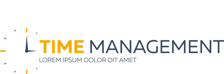Time management logo flat Royalty Free Vector Image
