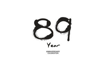 89 year anniversary celebration logotype Vector Image