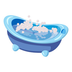 Happy cartoon baby in bath Royalty Free Vector Image